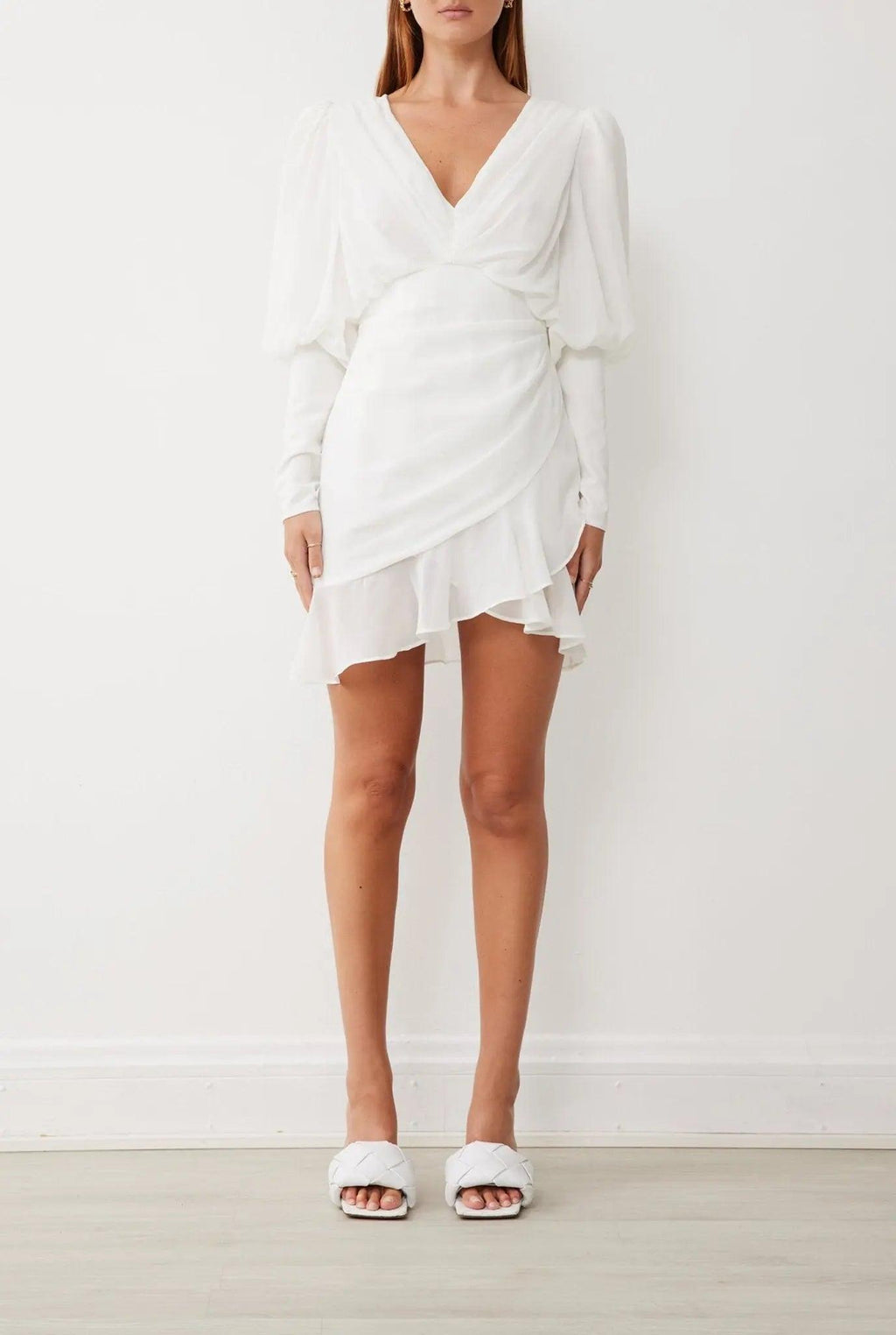 TAMAR LS DRESS IN WHITE - BOSKEMPER
